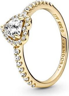 Pandora Pandora Timeless Bague Coeur en or avec zircones cubiques transparentes, taille 52