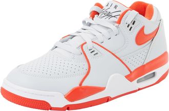 Nike Herren AIR Flight 89 Low Sneaker, Pure Platinum Picante Red White, 45.5 EU