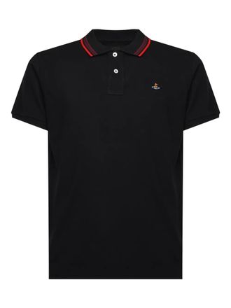 Vivienne Westwood Poloshirt mit gestreiftem Kragen - Schwarz