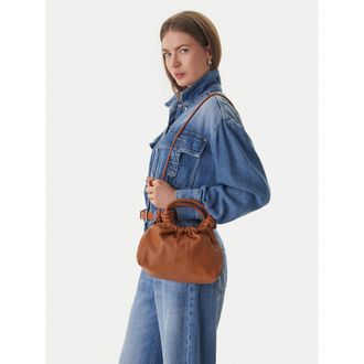 Tommy Hilfiger Handtasche Tommy Hilfiger Th Soft Leather Med Crossover AW0AW18369 Braun