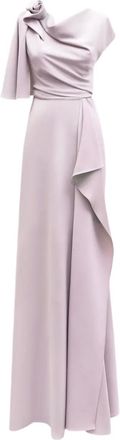 Gemy Maalouf draped asymmetrical-sleeves gown - Violett