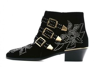 Chlo&eacute; Black Studded Susanna Boots Size 40