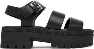 Tommy Jeans Sandalen Tjw Straps Leather Max Sandal EN0EN02944 Schwarz