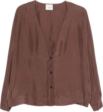 Alysi Femme, Blouses et Chemises, Brun, Taille: 40 FR Kimono Habotay Giacca