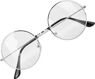 Generic Lunettes &agrave; Monture M&eacute;tallique &agrave; Verres Transparents de Style Vintage pour la D&eacute;coration du Visage, Protection contre les Radiations, Adapt&eacute;es aux Acti