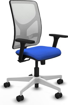 Piqueras y Crespo B&uuml;rostuhl mit 3D-Armlehnen, h&ouml;henverstellbare Lendenwirbelst&uuml;tze, ausgestattet mit 3 Positionen und Schneideschaum, mit Rollen von 65 mm, Nylon, Wei&szlig;/