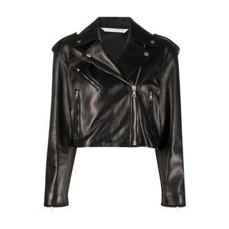 Palm Angels Femme, Vestes, Noir, Taille: 36 FR Leather Jacket