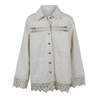Sea NY Femme, Vestes, Blanc, Taille: 38 FR Veste &agrave; broderies au crochet