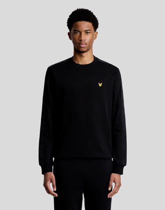 Lyle & Scott Midlayers mit Jacquardband und Rundhalsausschnitt in z865 Jet Black-Schwarz