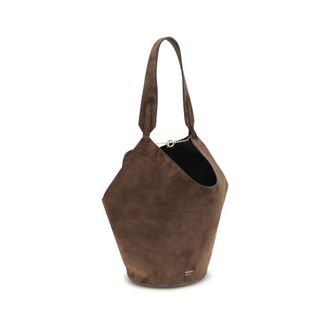 Khaite Womens Brown Calf Leather Bos Taurus Shoulder Bag
