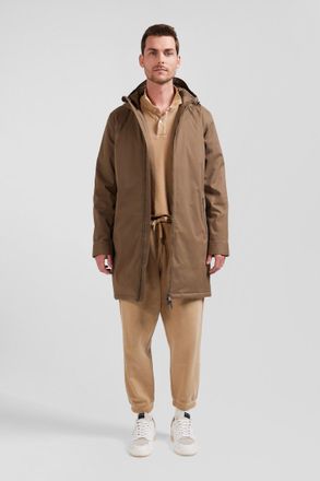 Eden Park Parka Longue &Agrave; Capuche En Nylon Marron