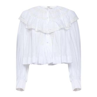 Chlo&eacute; Cropped R&uuml;schenoberteil - - Blouses & Shirts - Damen - Wei&szlig; - XS