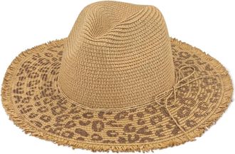 styleBREAKER Hut Panama Strohhut mit Leoparden Muster