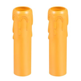 BESPORTBLE HOODANCOS 20 St&uuml;ck Kunststoff Kerzenh&uuml;lsen Kronleuchter Abdeckungen 25x100mm Gelb Leichte Lampenfassungsabdeckungen mit Schmelzendem Wachstropfen Effe