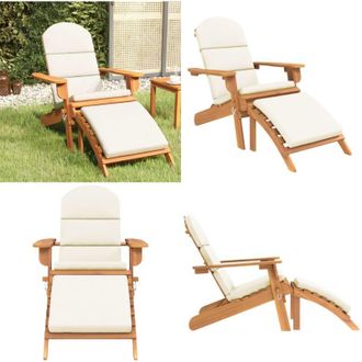vidaXL Vidaxl - Adirondack-Gartenstuhl mit Fu&szlig;st&uuml;tze Massivholz Akazie - Gartenstuhl - Holz Gartenm&ouml;bel - Adirondack Stil - Lounge Chair - Gartenlounge