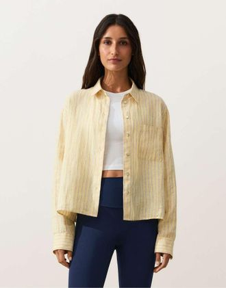Oysho Oysho - Chemise courte en lin - Jaune