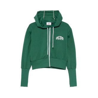 GCDS Gcds, Femme, Sweatshirts et sweats &agrave; capuche, Vert, Taille: 38 FR Zip-throughs