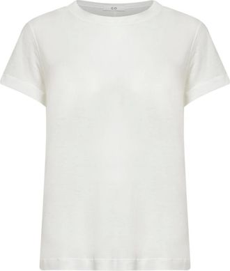 Co Femme, Tops, Blanc, Taille: 40 FR T-shirt &agrave; col rond et manches courtes
