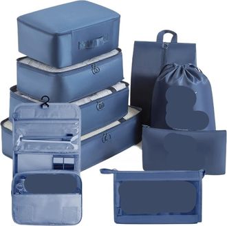 Generic 9-teiliges Set Reise-Organizer, Aufbewahrungstaschen, Koffer, Toilettenartikel, Schuhe, Kleidung, Ordentlicher Beutel, Packw&uuml;rfel, H&uuml;llen, Zubeh&ouml;r(9PC