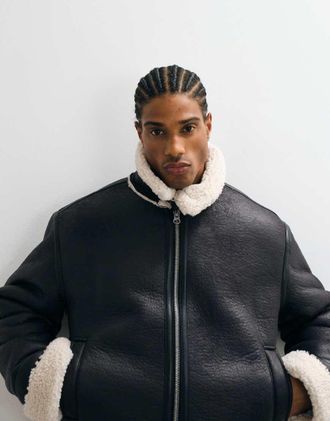 Asos Pilotenjacke in Braun