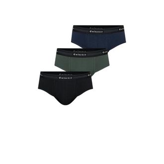 Eminence Lot de 3 slips unis en coton m&eacute;lang&eacute;