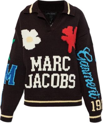 Marc Jacobs Femme, Pulls, Brun, Taille: 36 FR Varsity Knit Polo