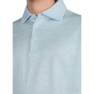 Eton Polo manches courtes en lin m&eacute;lang&eacute;