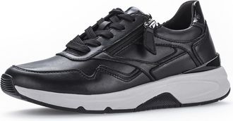 Gabor Damen Low-Top Sneaker, Frauen Halbschuhe,Plateausohle,straßenschuhe,Strassenschuhe,Sportschuhe,Turnschuhe,schwarz (S.grau),37 EU / 4 UK