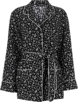 Dolce & Gabbana Bedruckte Seidenbluse - - Nightwear & Lounge - Damen - Schwarzk - L