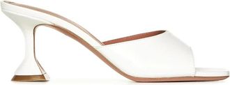 Amina Muaddi Femme, Chaussures, Blanc, Taille: 36 EU Sandales Blanches avec Talon Sablier
