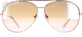 Guess lunettes de soleil Gu7739 28G Miroir brun en or rose brillant
