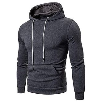 Generic Sweat &agrave; capuche pour homme - Confortable - D&eacute;contract&eacute; - Avec capuche - Pull de travail - Pull &agrave; capuche basique &agrave; manches longues - Pull de transitio