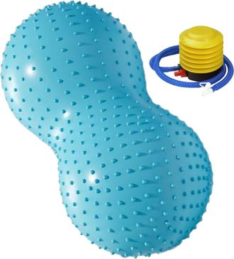 Generico Fitnessball - Massageger&auml;t in Erdnussform, mit Luftpumpe f&uuml;r Gymnastikball, f&uuml;r Zuhause, Fitness, Kinder, B&uuml;ro, k&ouml;rperliche Aktivit&auml;t und Frauen
