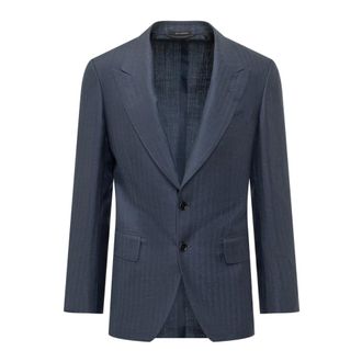 Tom Ford Homme, Vestes, Bleu, Taille: M Veste Tailleur