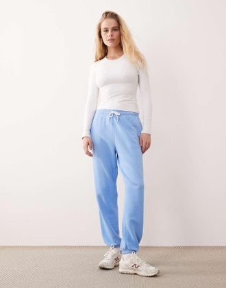 Polo Ralph Lauren Leichte Fleece-Jogginghose in Hellblau mit Pony-Logo und Tunnelzug