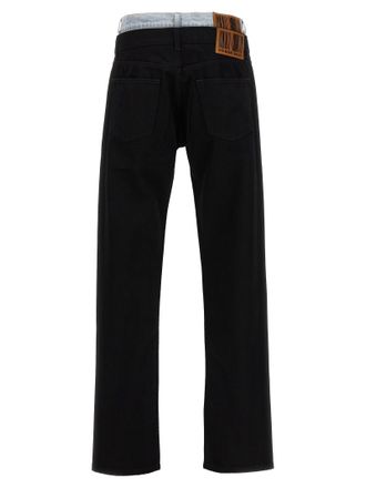 VTMNTS Mens Black Cotton Straight-Leg Jeans Clothing
