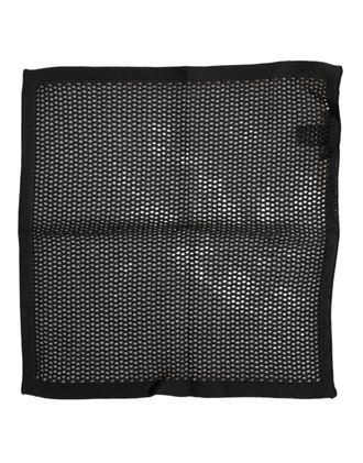 Dolce & Gabbana Mens Black Patterned Cotton Square Foulard Scarf
