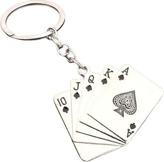 Generic Porte-cl&eacute;s de cartes &agrave; jouer - Porte-cl&eacute;s de cartes &agrave; jouer - Ornement de poker en alliage de zinc - Pendentif de carte &agrave; jouer - Porte-cl&eacute;s - Cartes 
