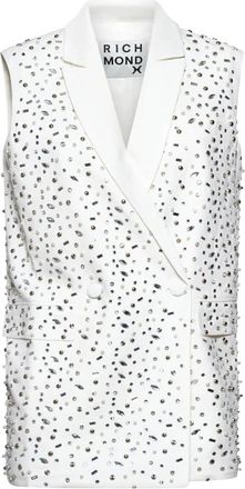 John Richmond Femme, Vestes, Blanc, Taille: 38 FR Gilet sartoriale applicazioni all over