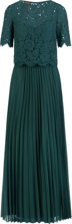 Apart Fashion APART Abendkleid mit Spitzenjacke mit Spitzenoberteil und Plisseerock, dunkelgrün, 46