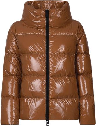 Herno Gef&uuml;tterte Jacke mit Rei&szlig;verschluss - Braun