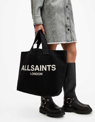 AllSaints Ali - Canvas-Tragetasche in Schwarz