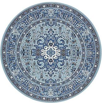 Nouristan Hanse Home Nouristan Mirkan Orient Teppich Rund - Wohnzimmerteppich Orientalisch Kurzflor Vintage Orientalischer Teppich für Esszimmer, Wohnzimmer, Sc