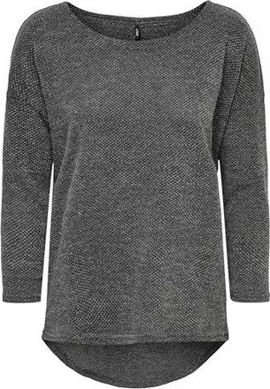 Only ONLALBA 3/4 Top JRS Noos T-Shirt, Gris (Dark Grey M&eacute;lange Dark Grey M&eacute;lange), X-Large Femme