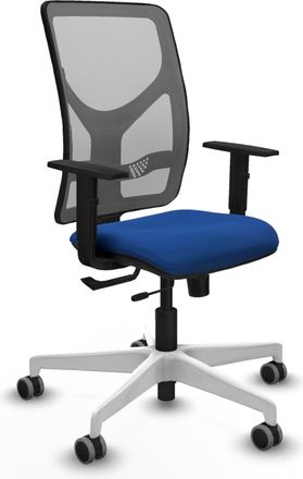 Piqueras y Crespo Computerstuhl, blau, mit 1D-Armlehnen, h&ouml;henverstellbare Lendenwirbelst&uuml;tze, ausgestattet mit Syncro/Traslack und Schneideschaum, mit Rollen 65 mm, Pa