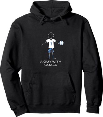 Whyitsme Design Lustiges Fu&szlig;ball-Zitat f&uuml;r Jungen, A Guy with Goals Pullover Hoodie