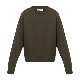 Jil Sander Baumwoll-Frottee-Rundhals-Sweatshirt - - Sweatshirts & Hoodies - Herren - Gr&uuml;n - S