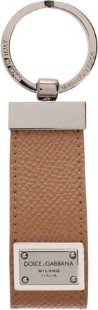 Dolce & Gabbana Homme, Accessoires, Brun, Taille: ONE Size Porte-cl&eacute;s en cuir avec logo