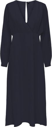 Only Damen Onlalma Life Poly Jen Long Dress Solid Kleid, Night Sky, X-Small