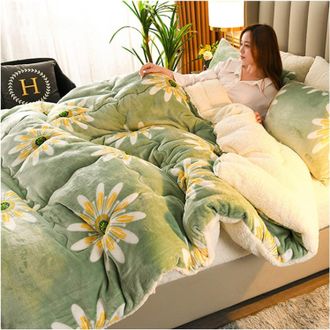 Generic Dicke Steppdecke Bunt Winterdecke 220x240 Pl&uuml;sch Flauschige Kaschmir-Steppdecken Kaschmir Steppdecke Winter Bettdecke Kaschmir Quilt(A,150x200cm(1.75k